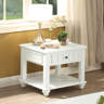 Latitude Run® Traditional End Table With Shelf - White Washed And Practical Use Rectangular ...